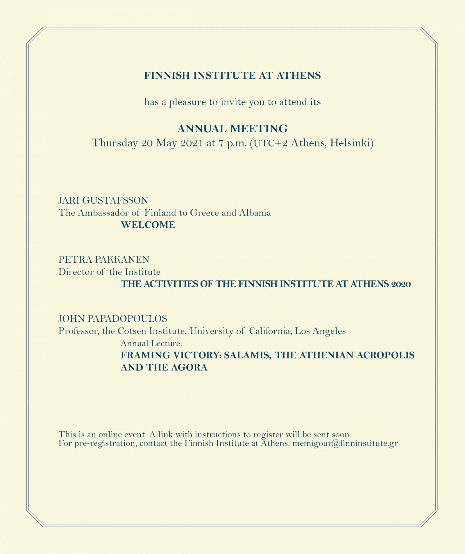 Annual Meeting 2021 – The Finnish Institute at Athens